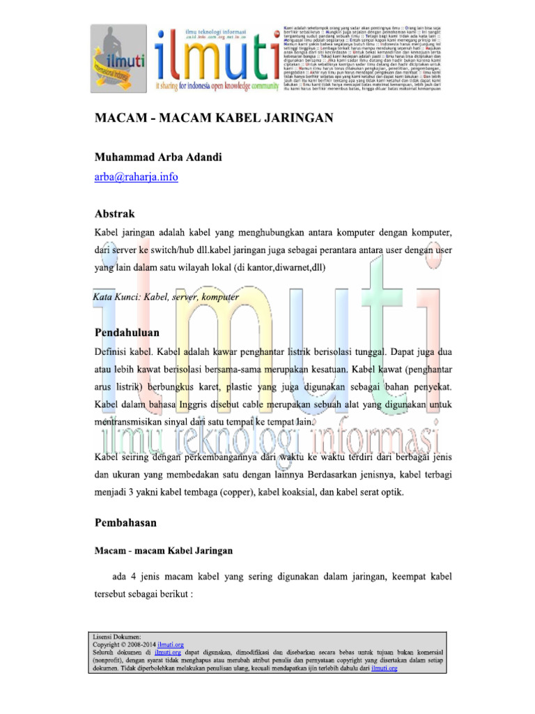 Macam-Macam Kabel | PDF
