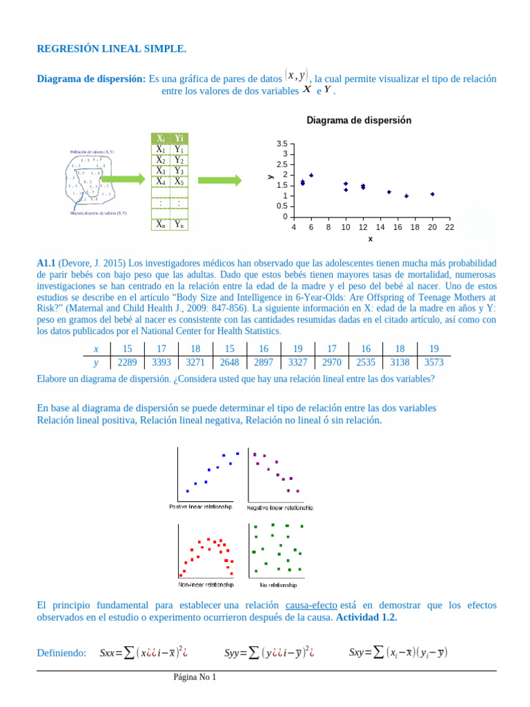 Análisis de Regresión Lineal Simple | PDF | Intervalo de confianza ...