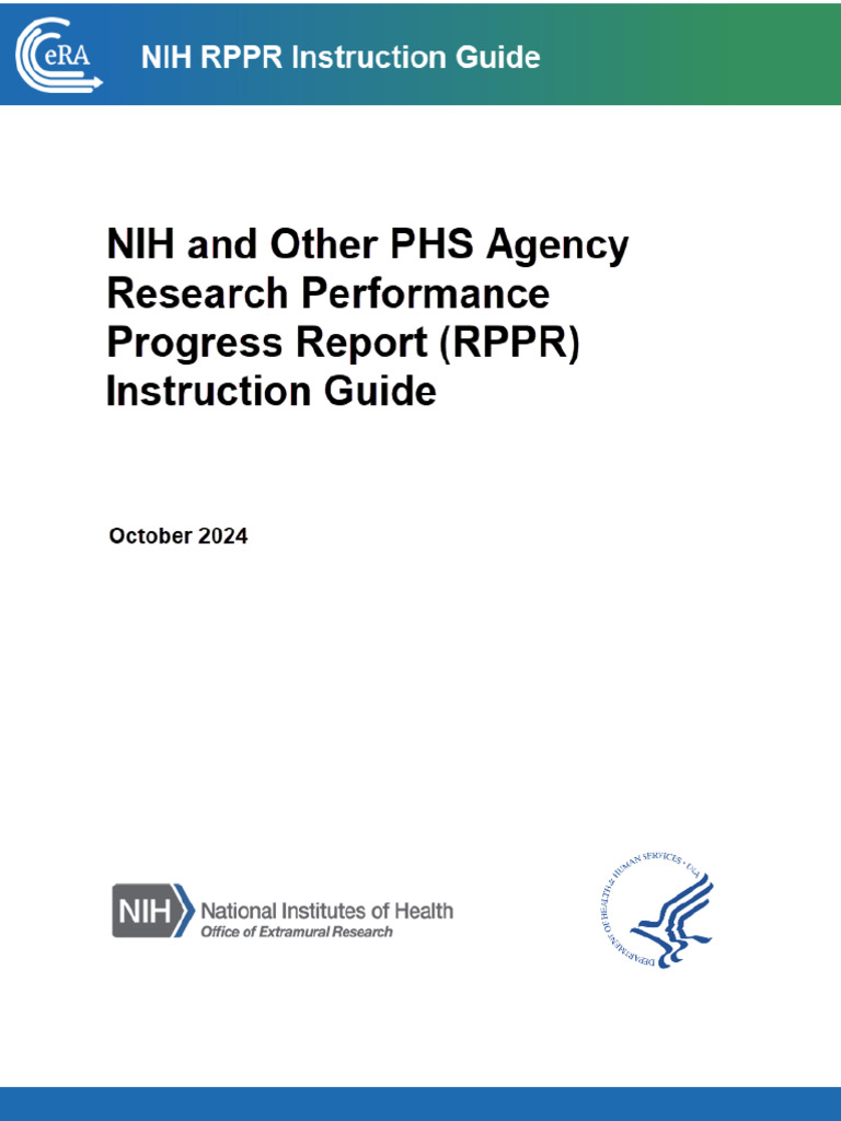 NIH RPPR Instruction Guide 2024 | PDF | National Institutes Of Health ...