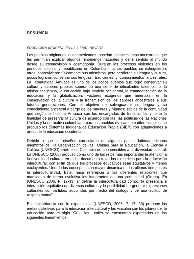 Resume N | PDF | Interculturalidad | Colombia