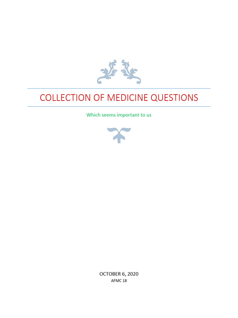Medicine Probable Viva Ques | PDF | Chronic Obstructive Pulmonary Disease | Hepatitis