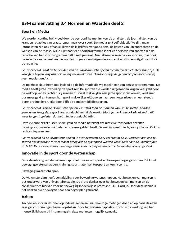 BSM Presentatie Samenvatting | PDF