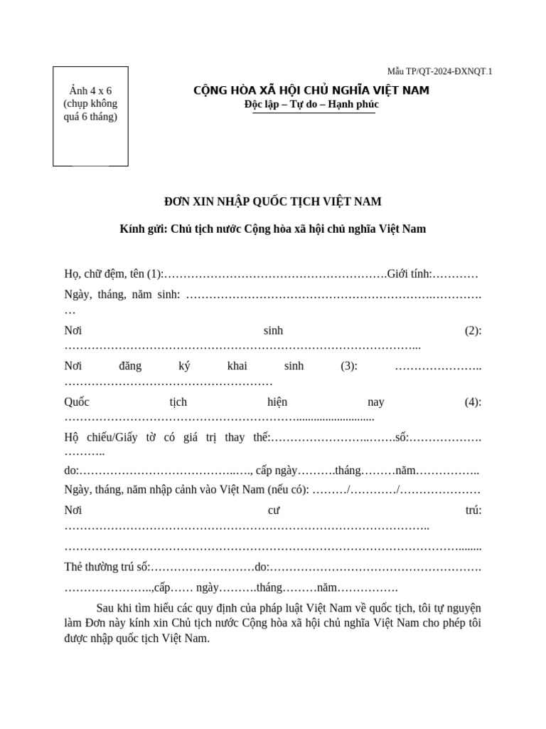 Mẫu TPQT-2024-ĐXNQT.1 | PDF