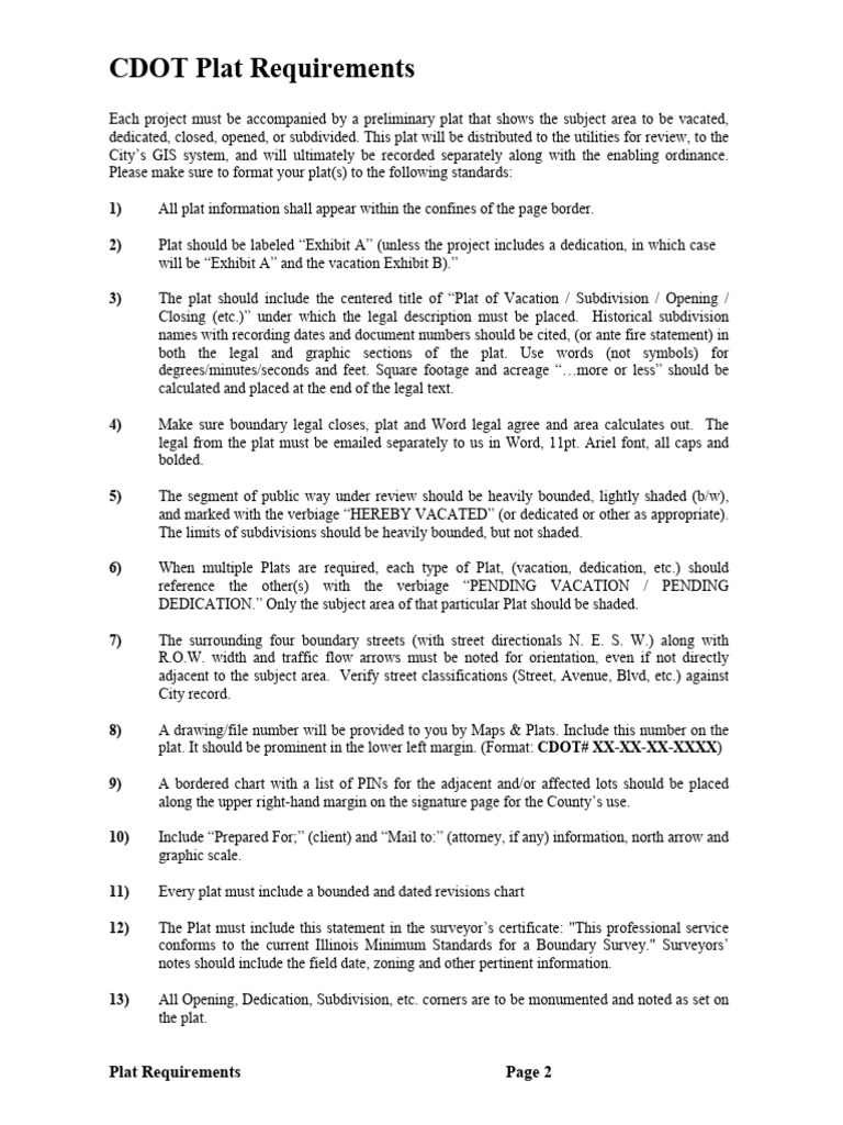 Plat Requirements Chicago 2021 | PDF | Plat | Easement
