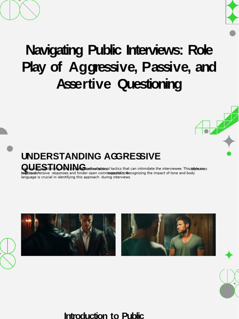 Slidesgo Navigating Public Interviews Role Play of Aggressive Passive ...