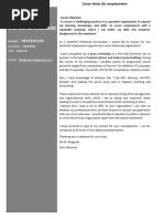 CA Articleship Resume Template | PDF