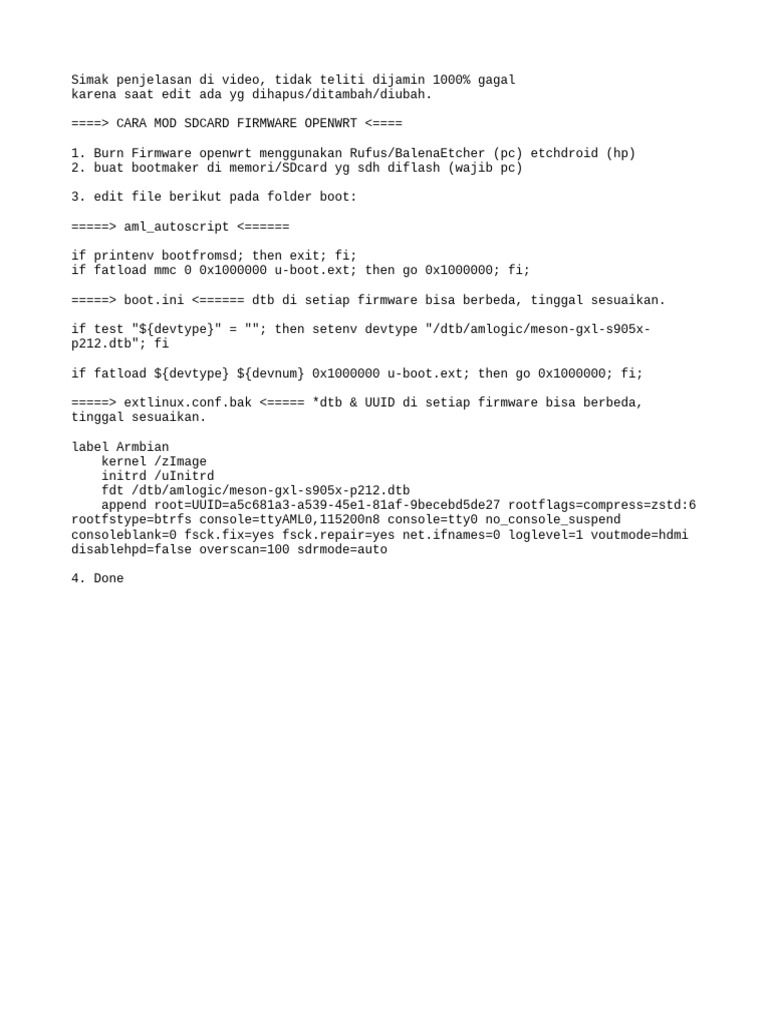 Cara Mod SDcard Openwrt | PDF
