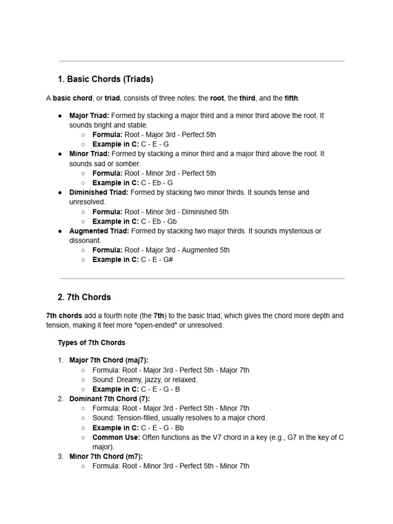 Basic Chord Theory | PDF