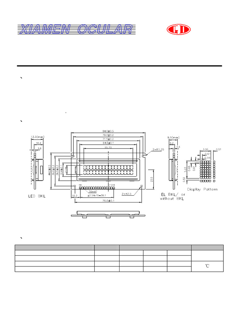 Gdm1602b-Fl-Ybs Datasheet en | PDF | Dynamic Random Access Memory | Power Supply