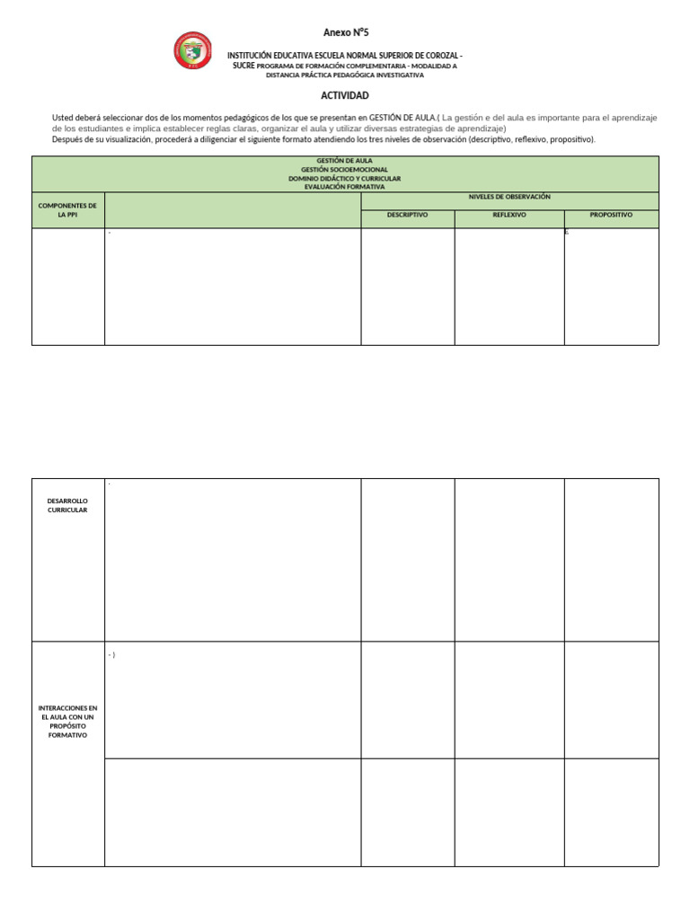 Anexo N°5. Ii Sem. | PDF