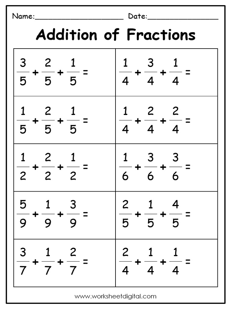 Addition-of-Fractions 1 | PDF