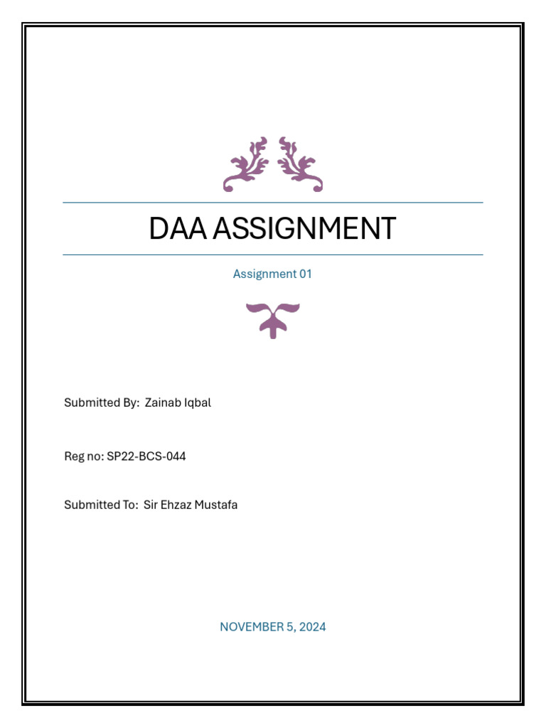 DAAAssignment | PDF