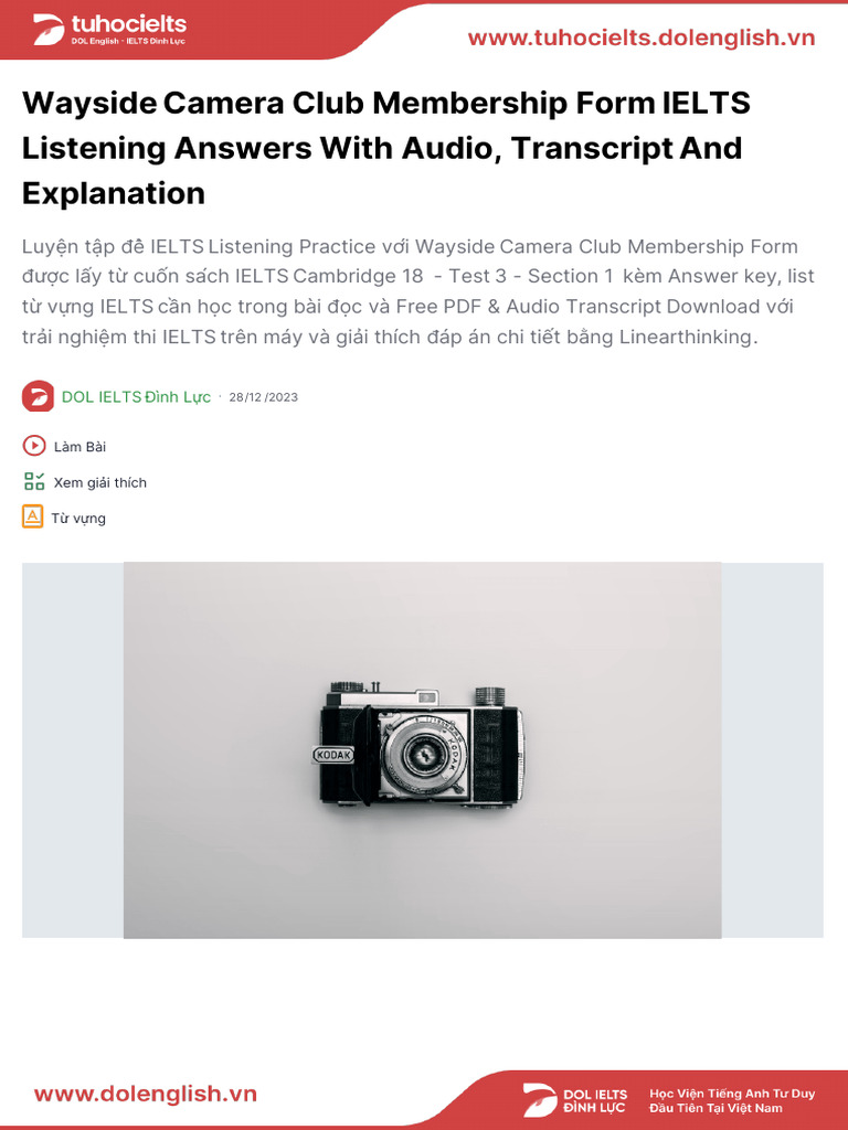 Wayside Camera Club Membership Form | PDF | International English ...