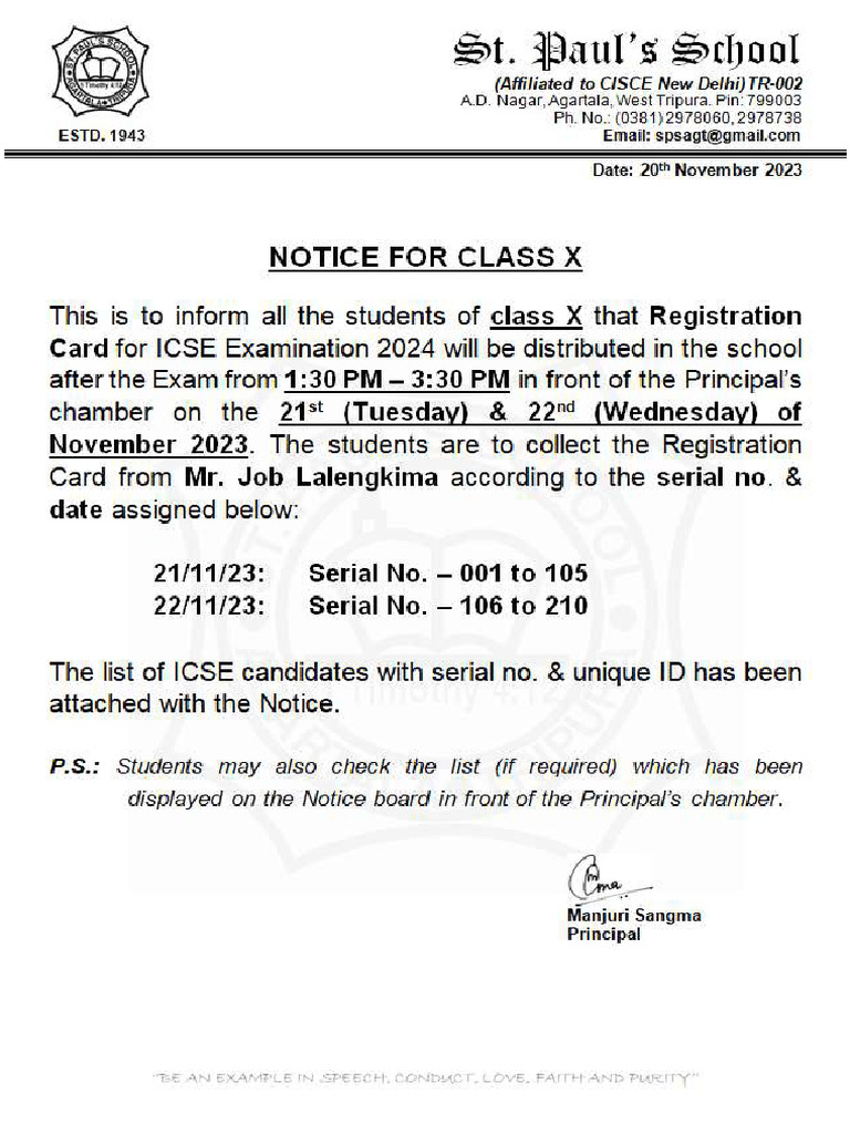 Notice For Class 10 | PDF