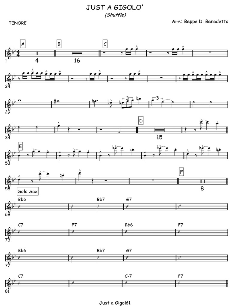 Just A Gigolò - Parts | PDF