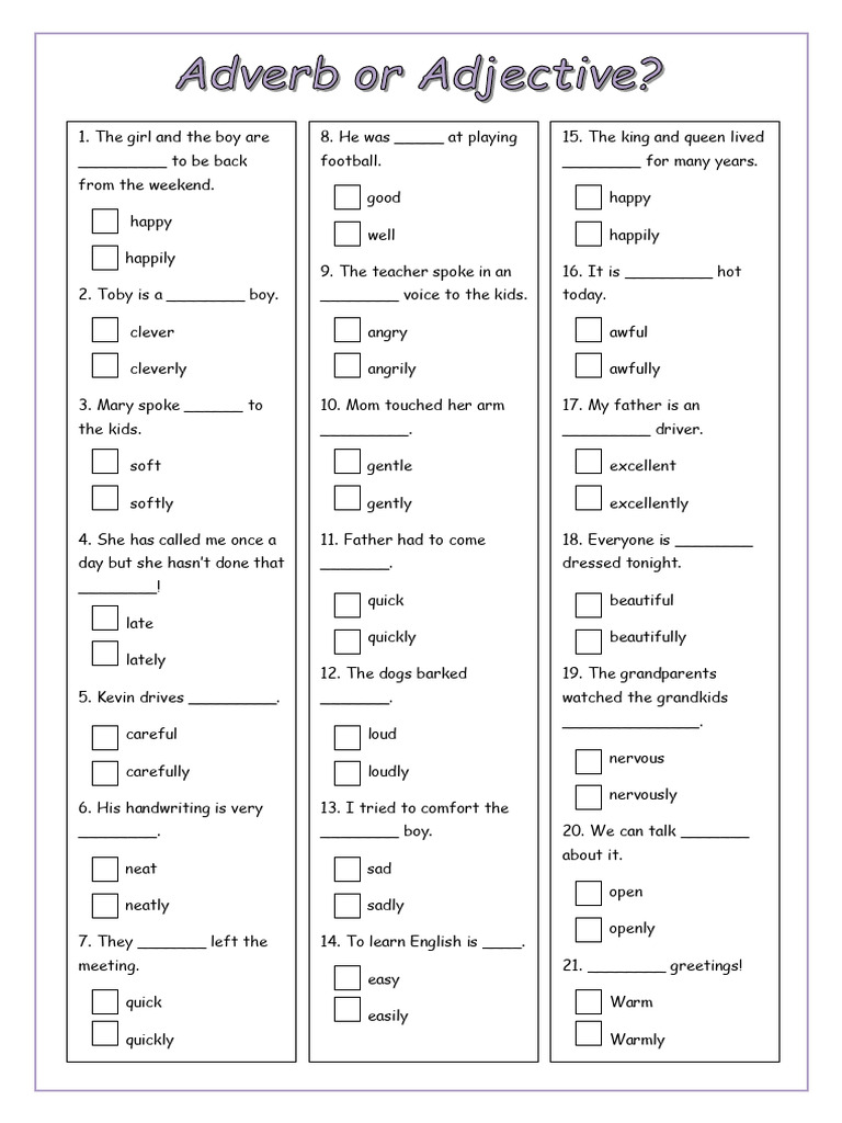 Adverb vs Adjective | PDF | Linguistic Morphology