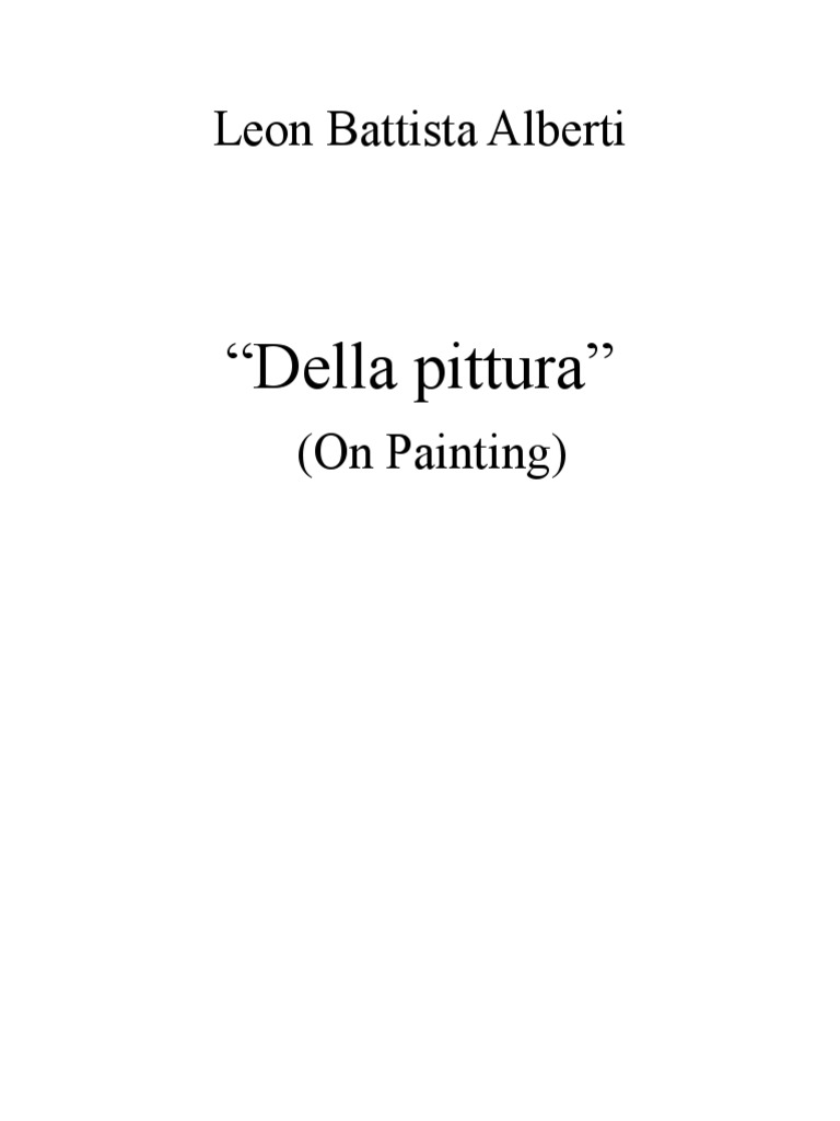 Alberti - Della Pittura | PDF | Perspective (Graphical) | Florence