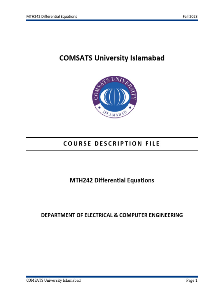 CDF MTH242 Differential Equations | PDF | Differential Equations ...