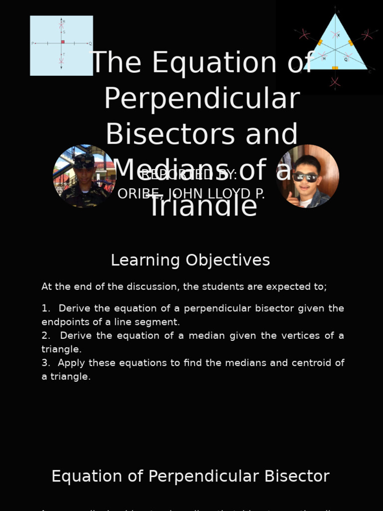 Triangle Bisectors and Medians Equations | PDF | Triangle | Geometry