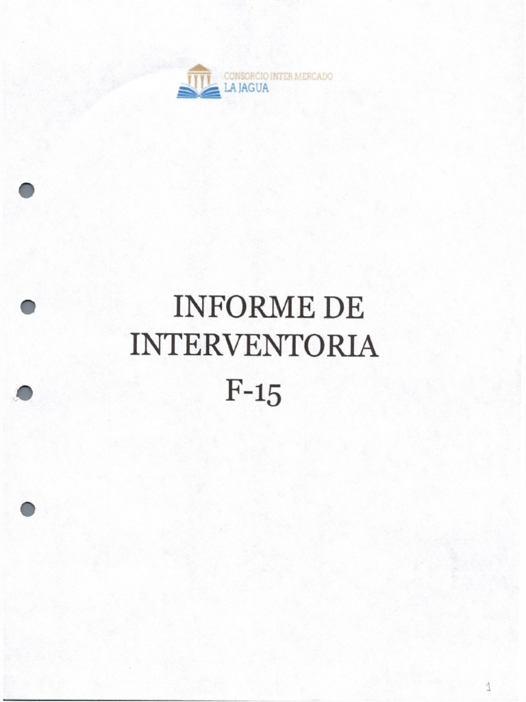 Informe de Interventoria F15. | PDF