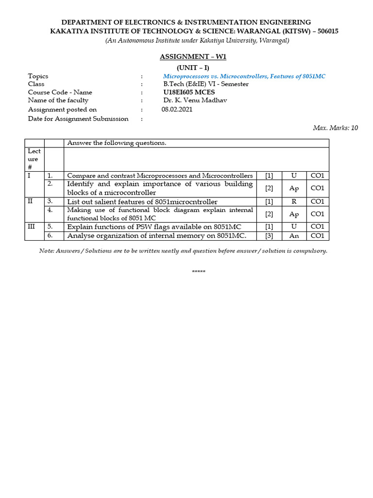 Mces W1 QP 2020-21 | PDF