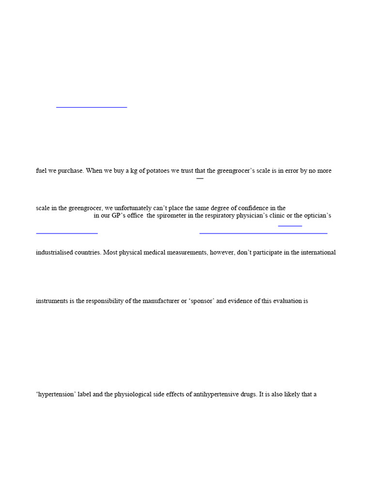 1medical Metrology Review | PDF | Hypertension | Metrology