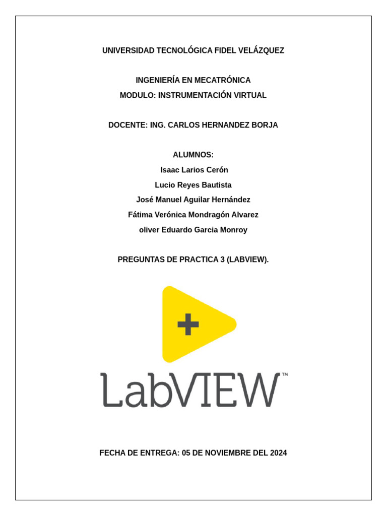 PREGUNTAS DE PRACTICA 3 LabVIEW | PDF | Programación de computadoras