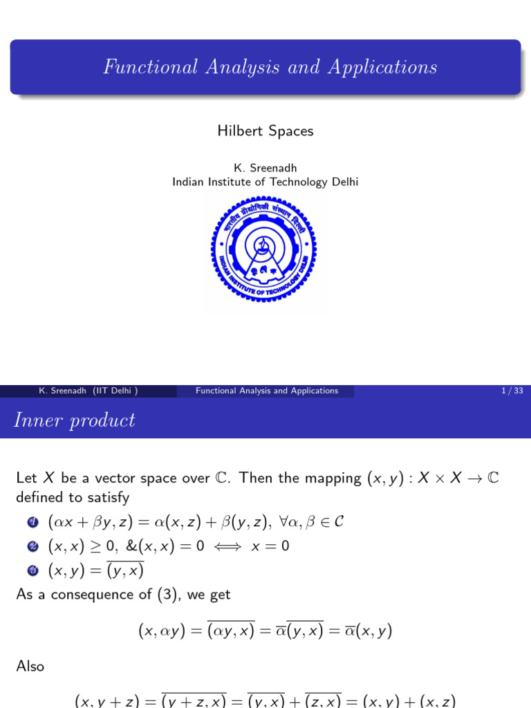 Hilberspaces | PDF | Functional Analysis | Norm (Mathematics)
