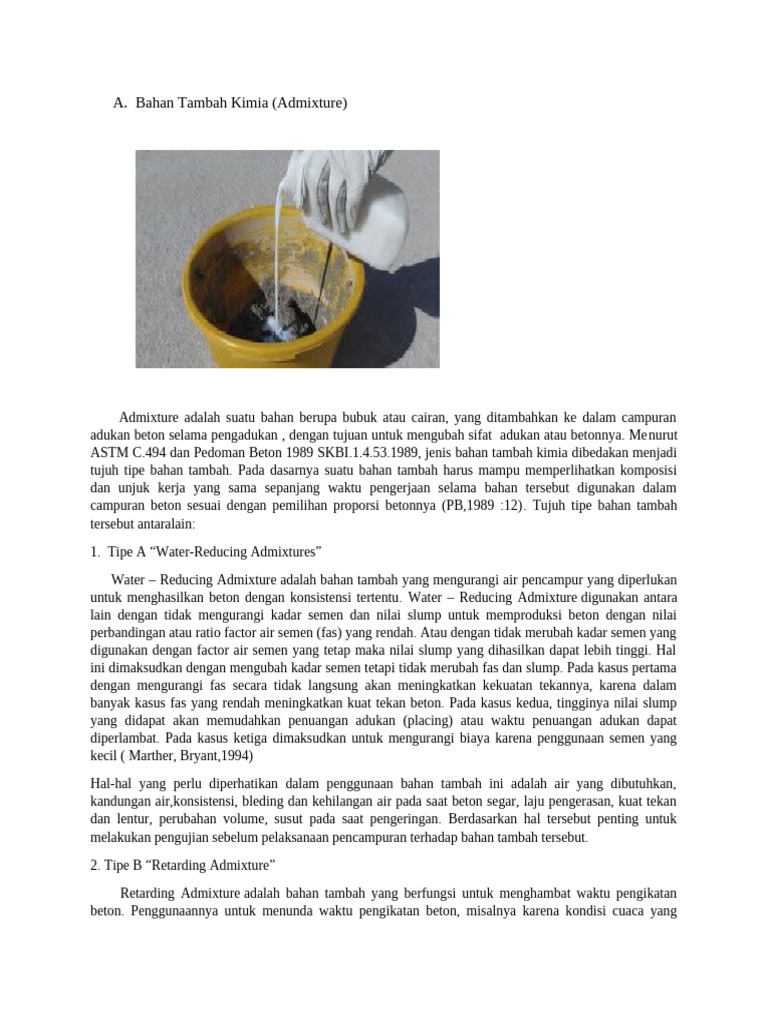 Tekban Bahan Tambah Kimia (Admixture) | PDF