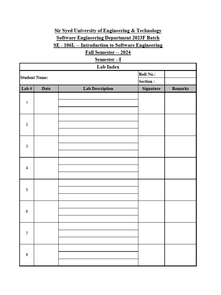 Itse Lab Index | PDF | Technology & Engineering