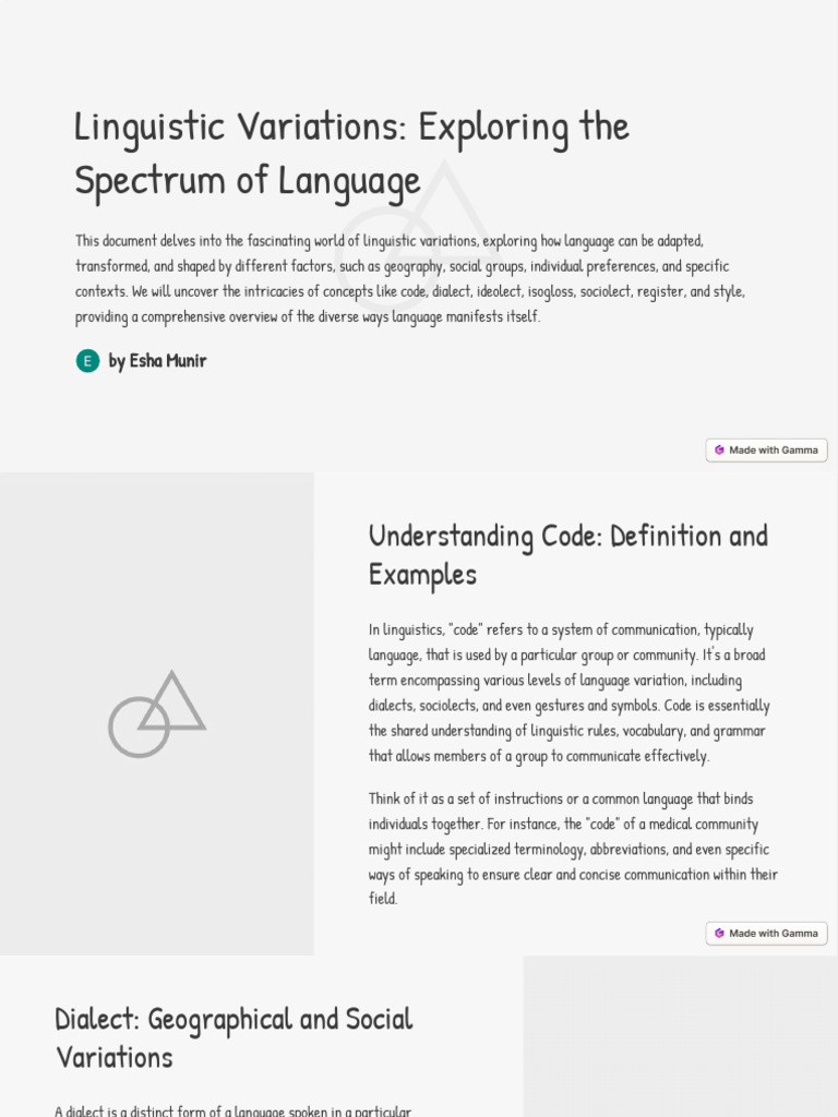 Understanding Language Varieties | PDF | Dialect | Linguistics