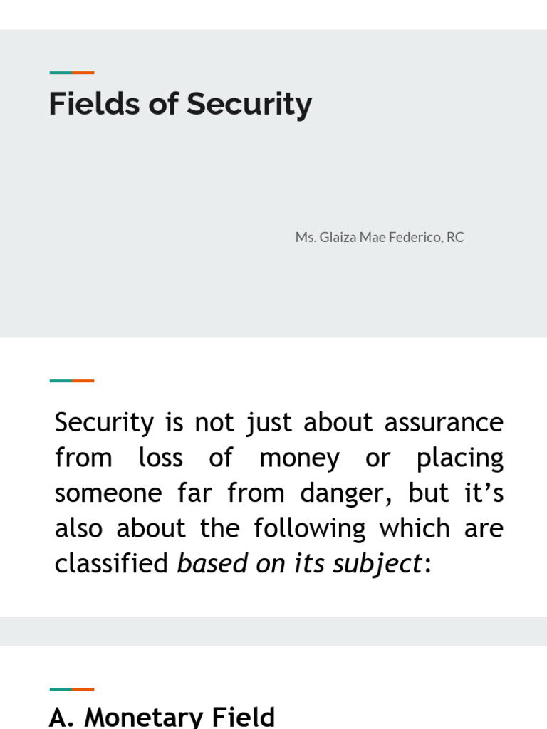 Lesson 2 Fields of Security | PDF | Security | Computer Security