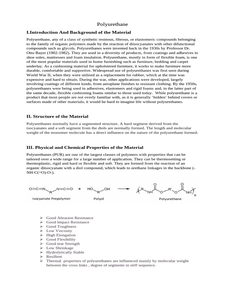 Polyurethane | PDF | Polyurethane | Polymer Chemistry