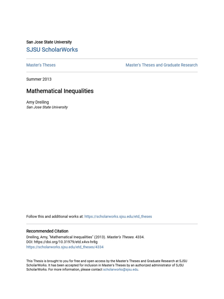 Mathematical Inequalities Pdf Trigonometric Functions Mathematics