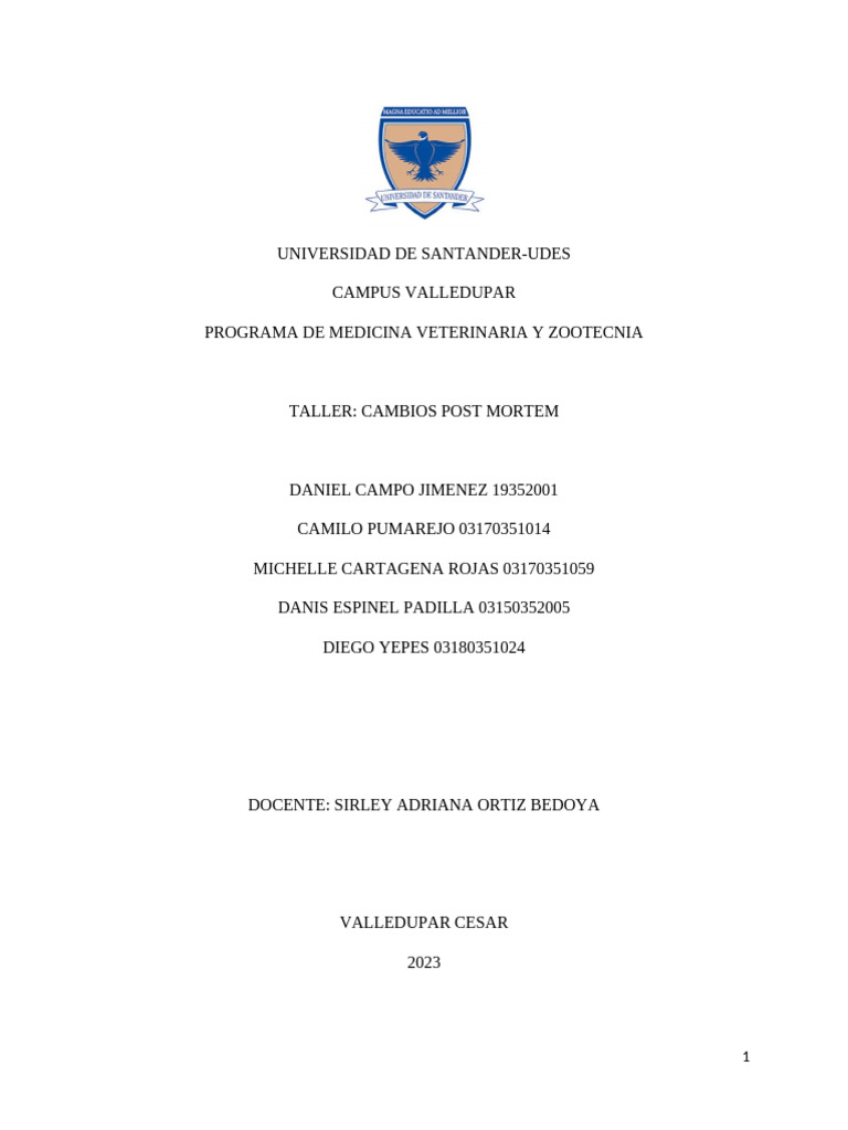 Cambios Post Mortem | PDF | Descomposición | Sangre