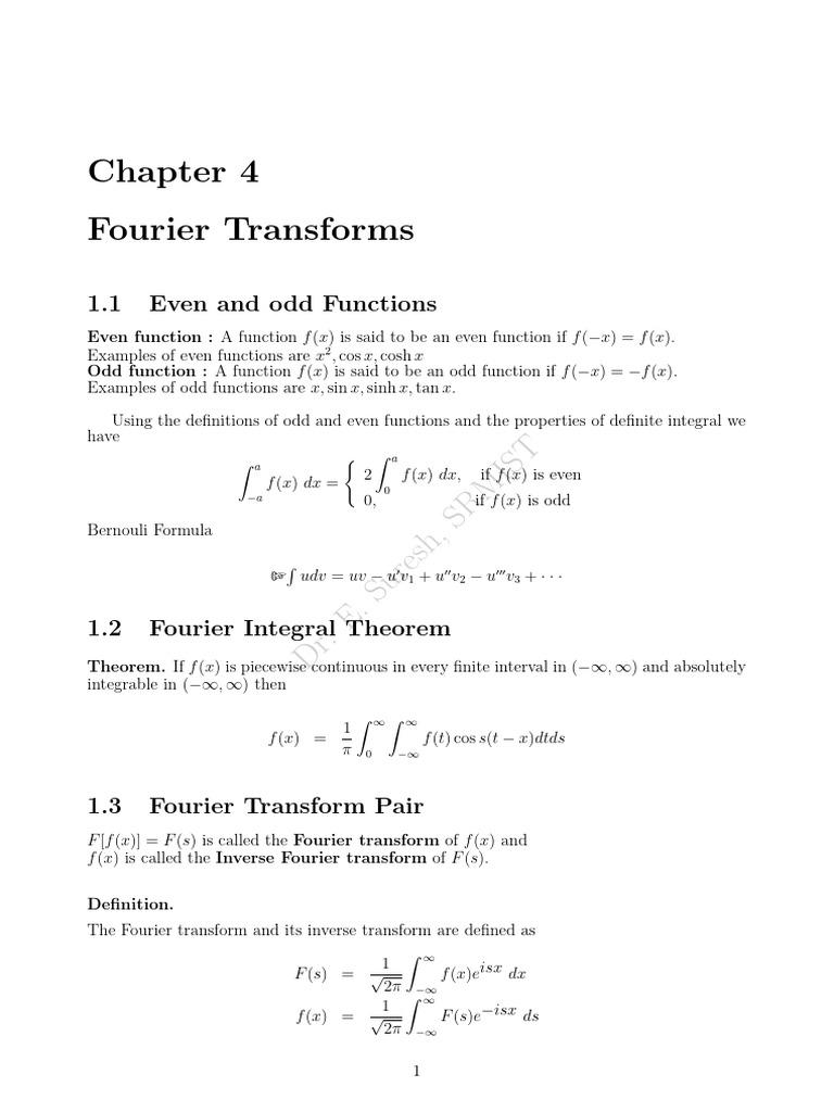 Fourier Transforms | PDF | Fourier Transform | Mathematical Concepts