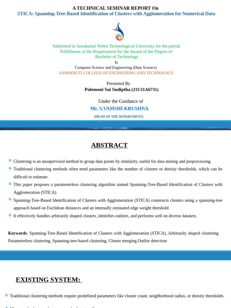 Stica Technical Seminar | PDF | Cluster Analysis | Applied Mathematics