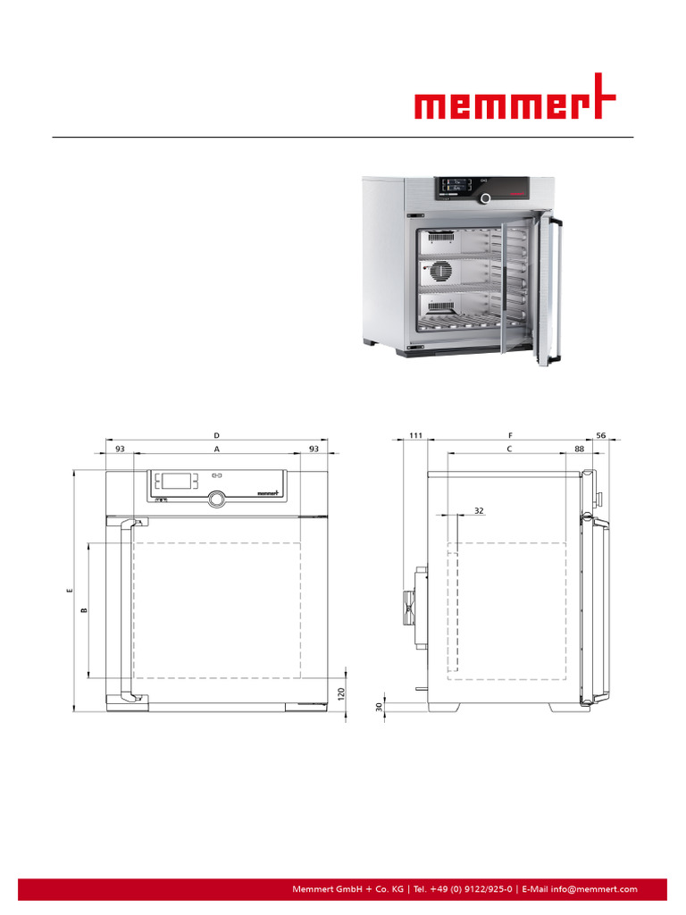 Memmert IPP110eco Incubator Specs | PDF | Temperature | Door