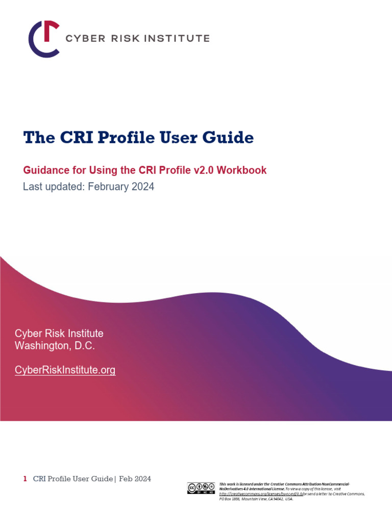 CRI Profile v2.0 User Guide | PDF | Computer Security | Security