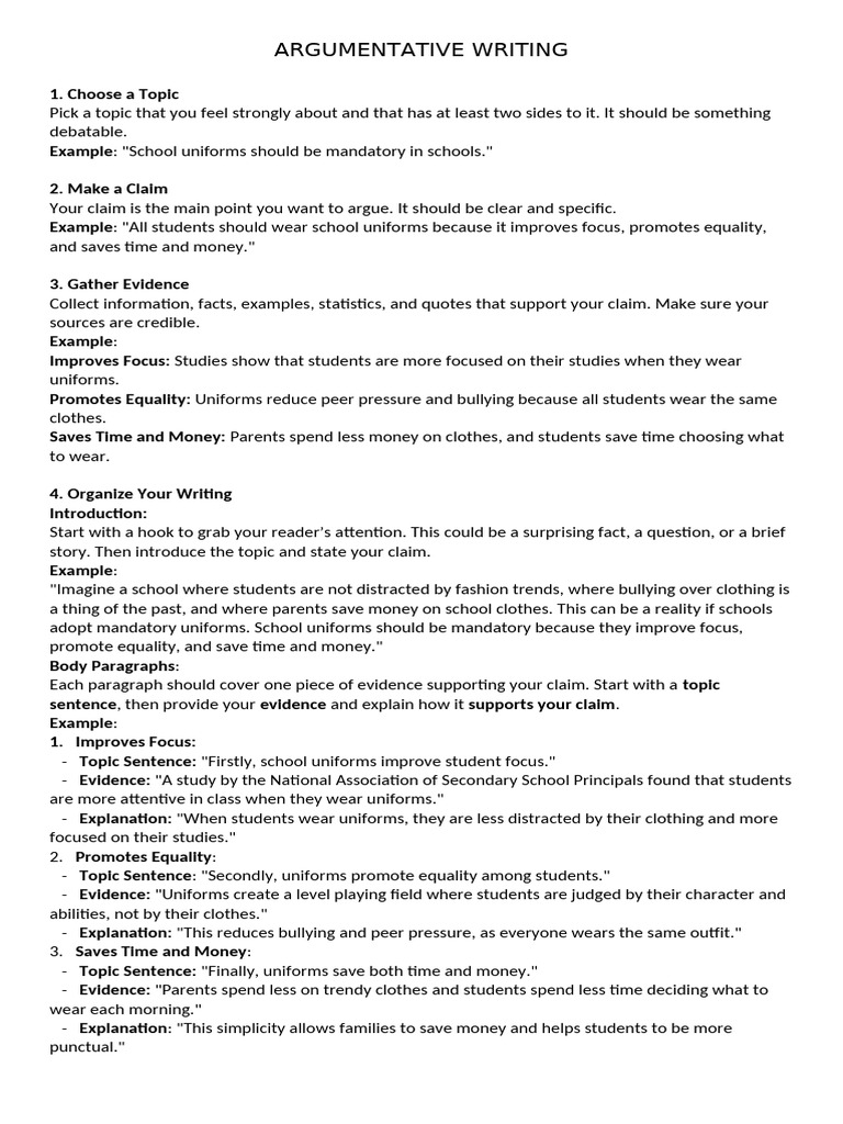 Guide to Effective Argumentative Writing | PDF | Evidence | Cognition