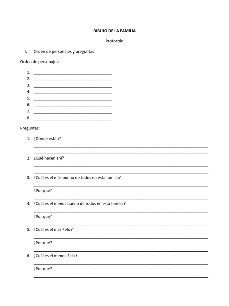 Protocolo de Dibujo Familiar y Análisis Emocional | PDF | Ansiedad ...