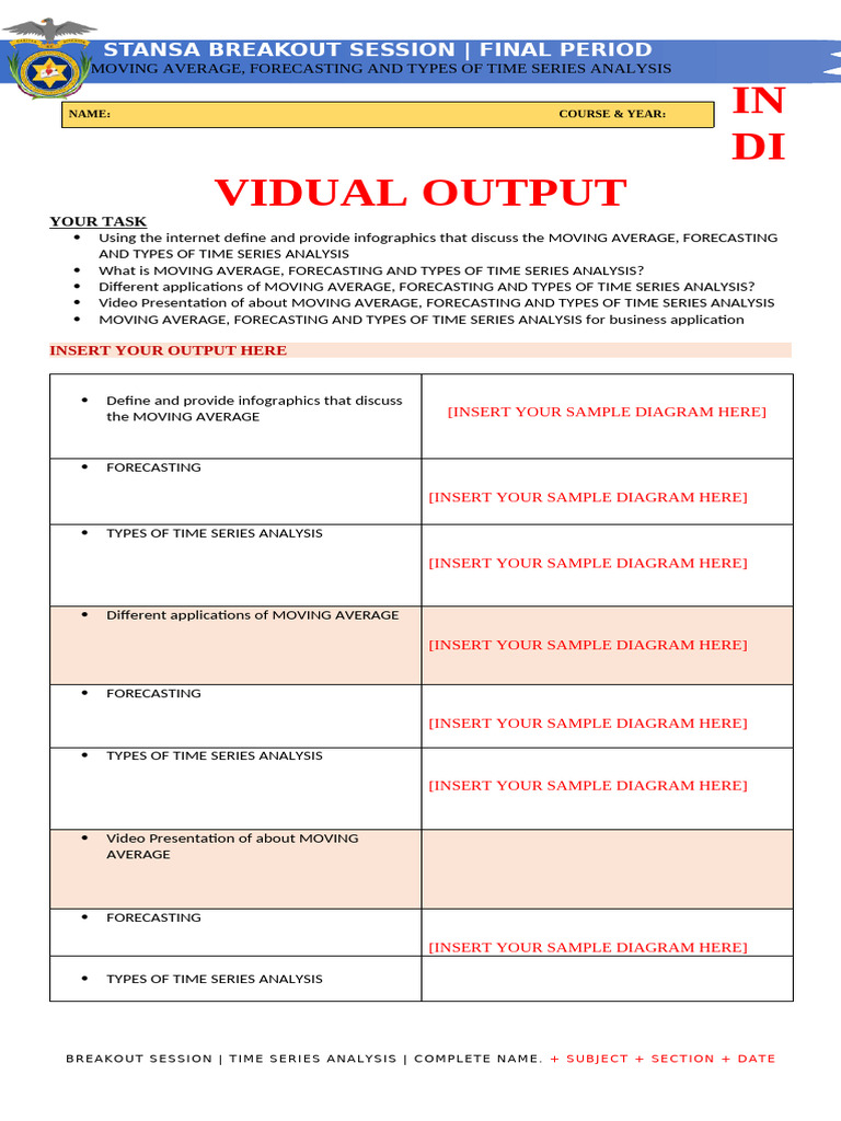 Stansa Breakout Session Activity Finals Time | PDF | Applied Mathematics | Time Series