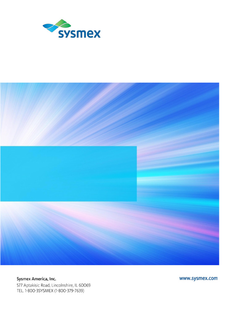 Sysmex Automated Urinalysis System Implementation Manual For Customer ...