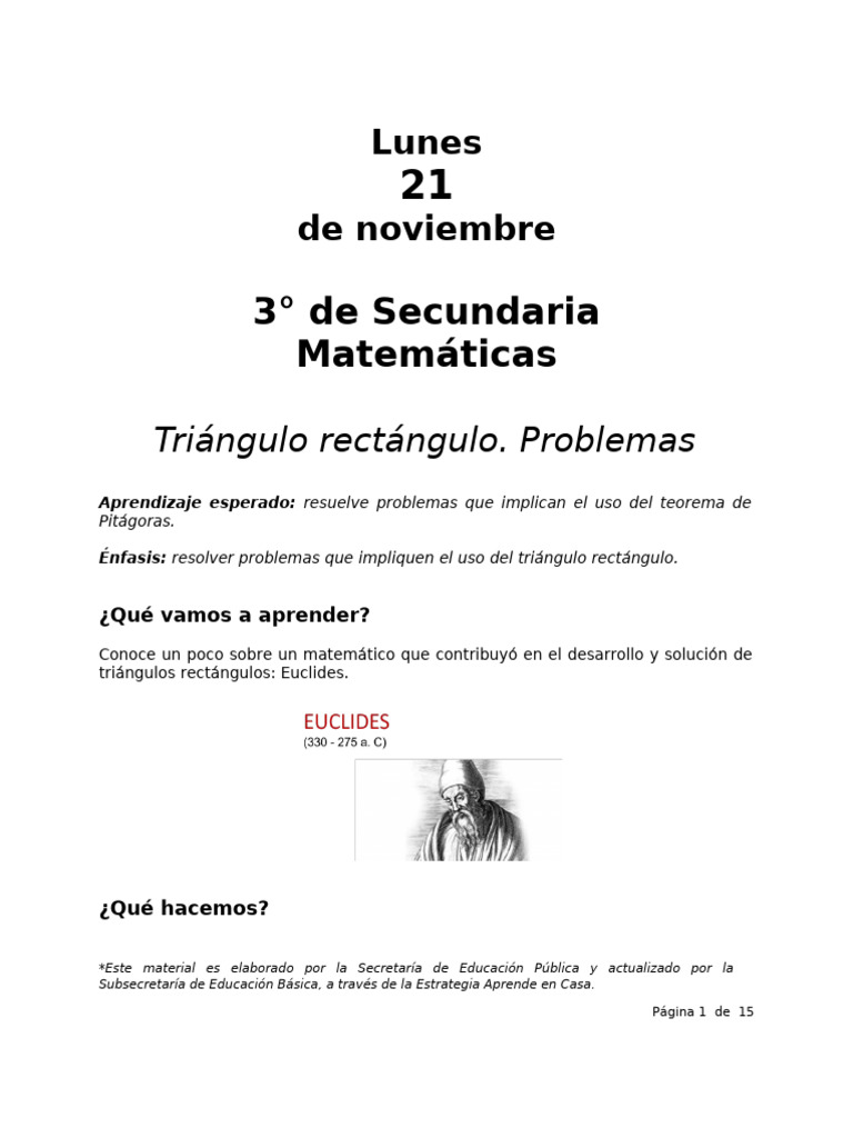 Triángulo Rectángulo. Problemas | PDF | Triángulo | Matemáticas