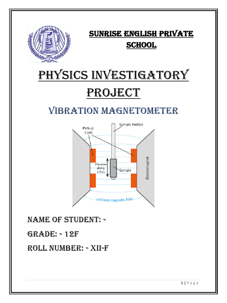 Physics Investigatory Project | PDF | Torque | Magnetic Field