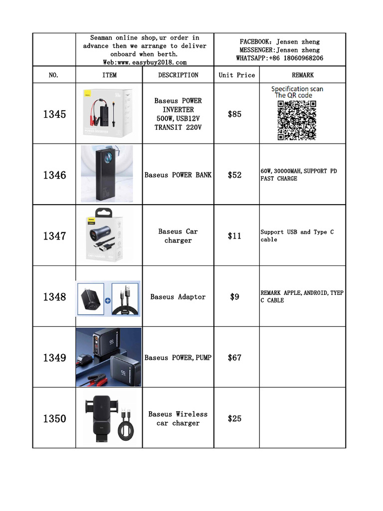 Baseus Electronics and Fashion Items | PDF | Battery Charger