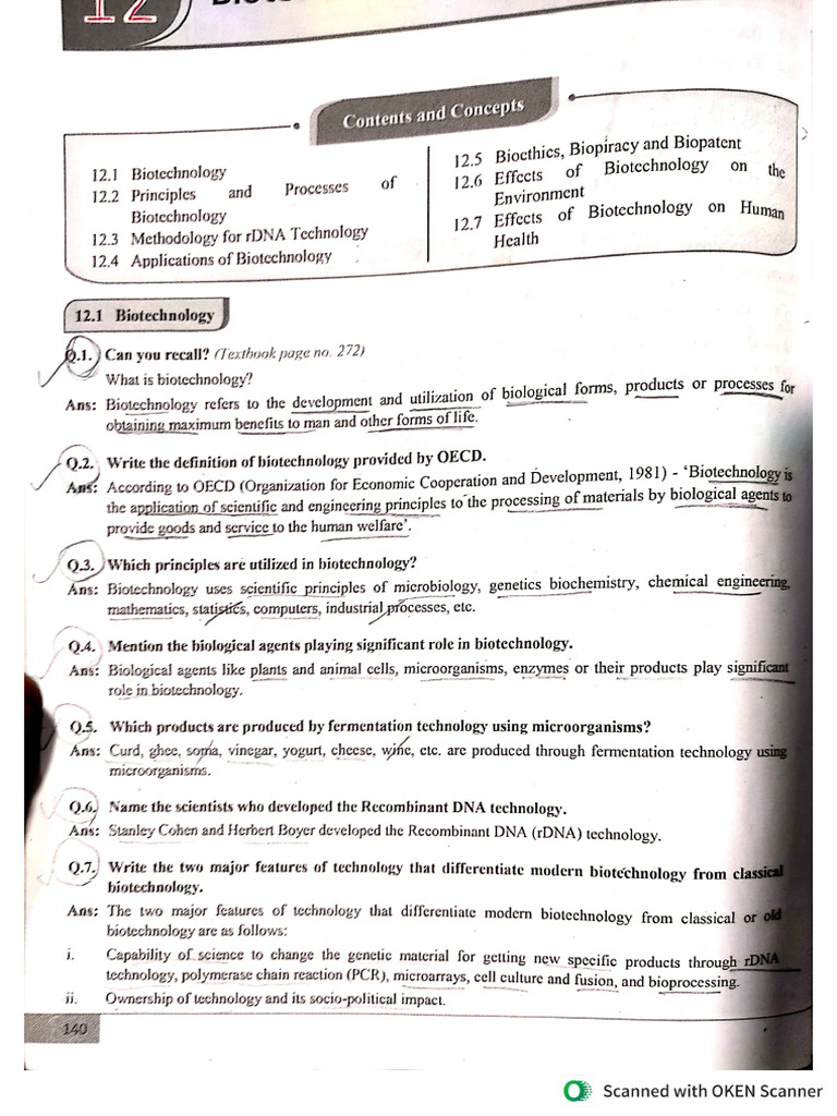 CHP 12 Biotechnology | PDF
