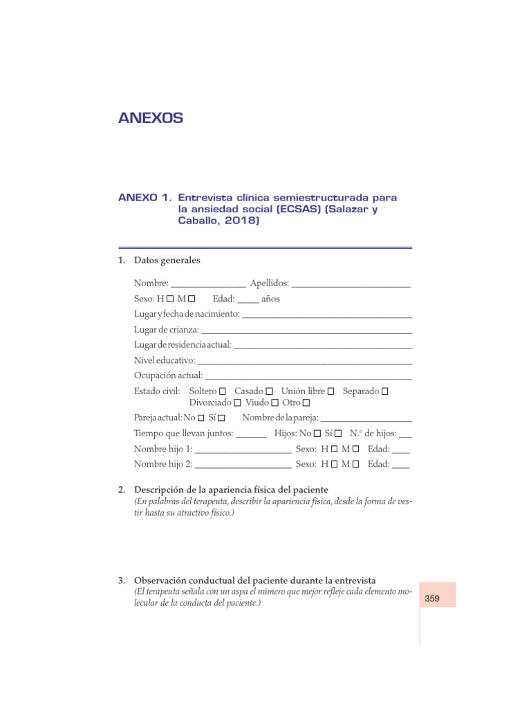 Anexo 1 Entrevista Semiestructurada | PDF | Ansiedad | Comportamiento