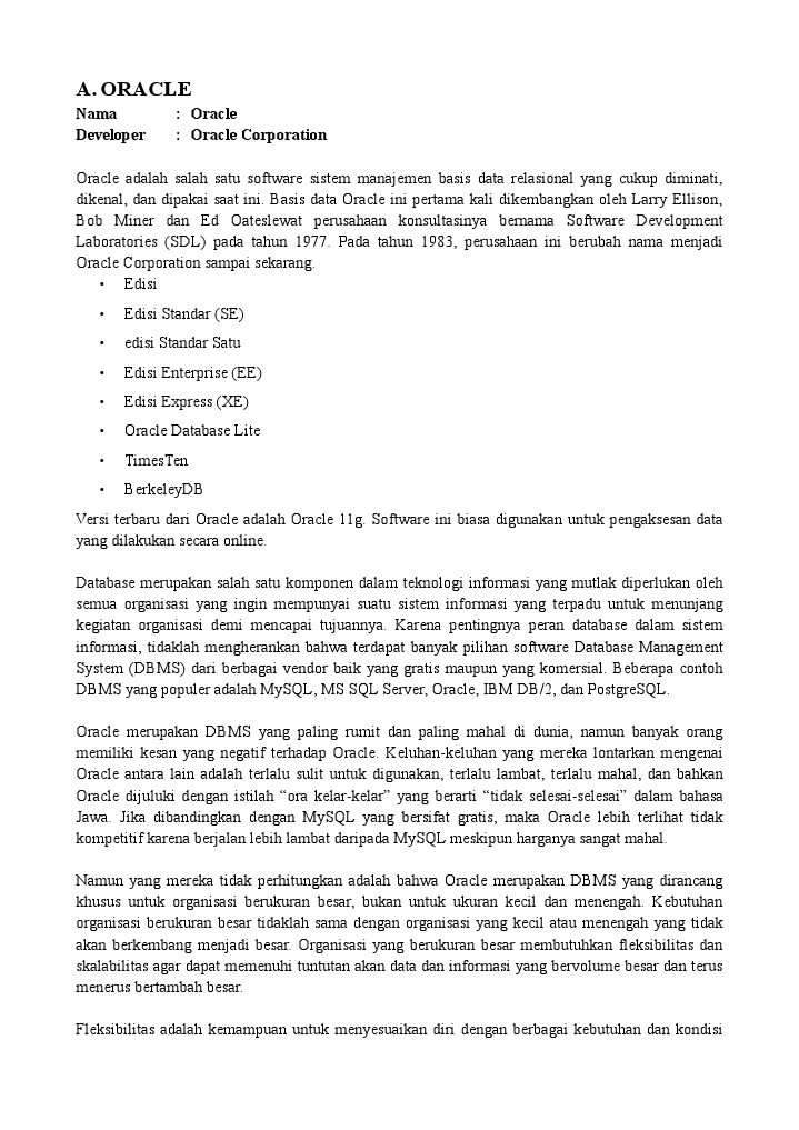 Kelebihan Kekurangan Oracle Vs Db2 | PDF