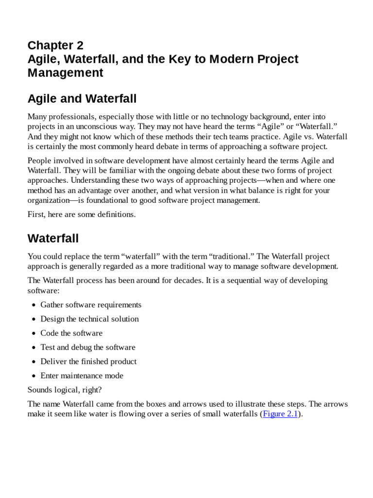 Murray 2016 - Agile, Waterfall, and The Key To Modern Project Management | PDF | Agile Software ...